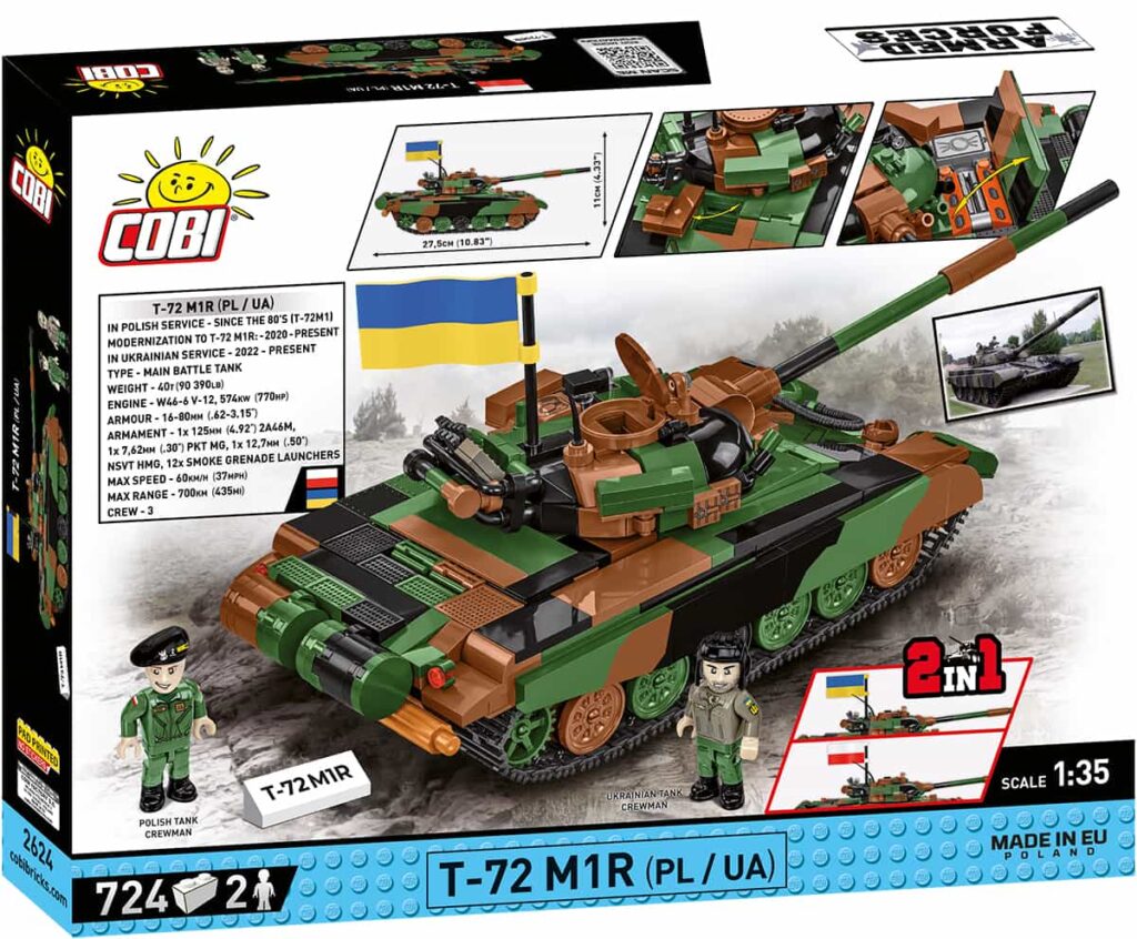 COBI T-72 M1R 2IN1 Polish or Ukraine #2624 - Military Bricks I Cobi ...