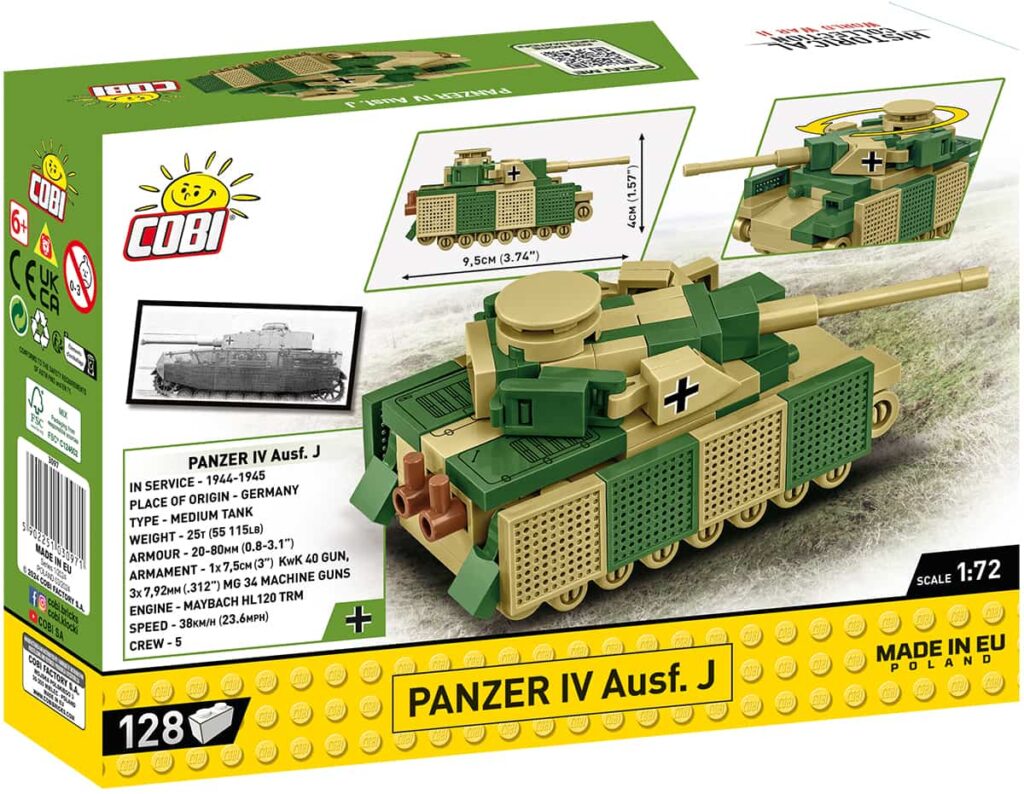 COBI 1:72 Scale Panzer IV AUSF.J Micro Tank #3097 - Military Bricks I ...