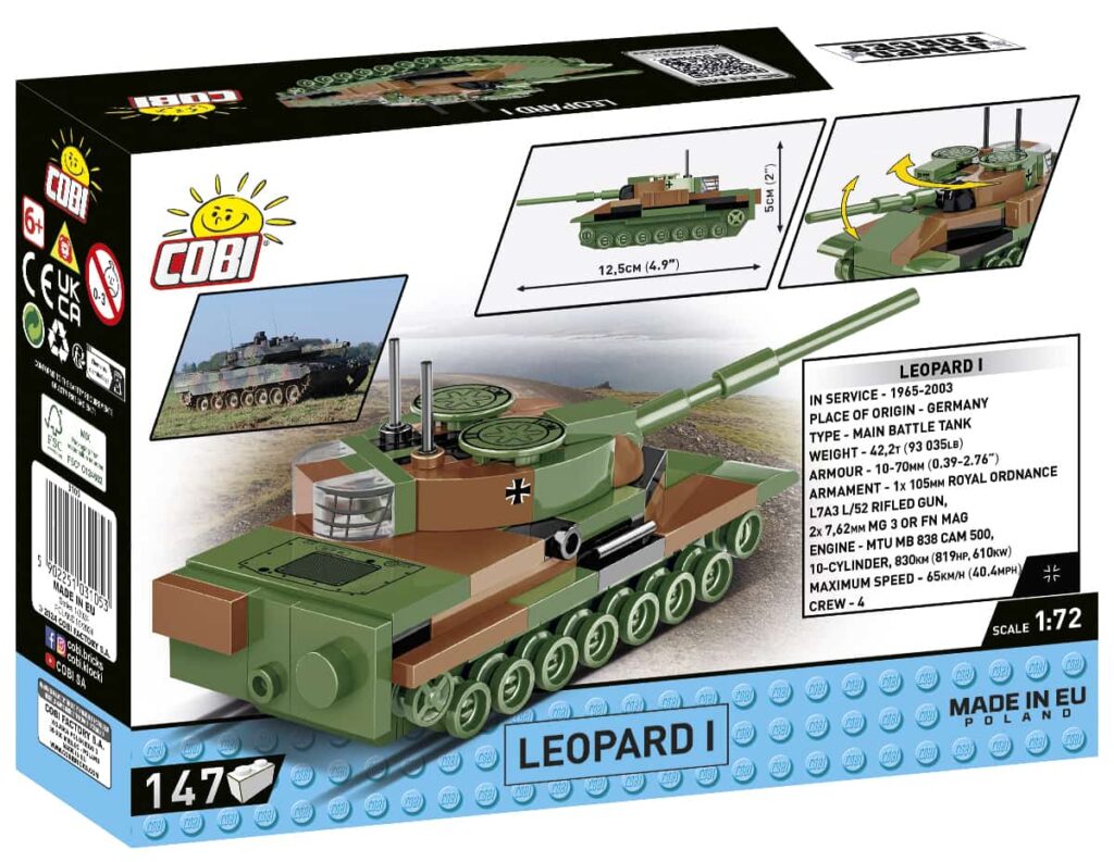 COBI 1:72 Scale Leopard I Micro Tank #3105 - Military Bricks I Cobi ...