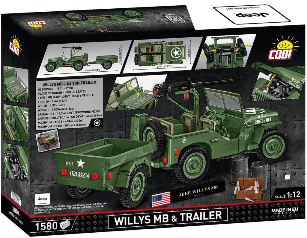 COBI Willys MB Jeep Executive Edition #2804 1:12 Scale - Military ...