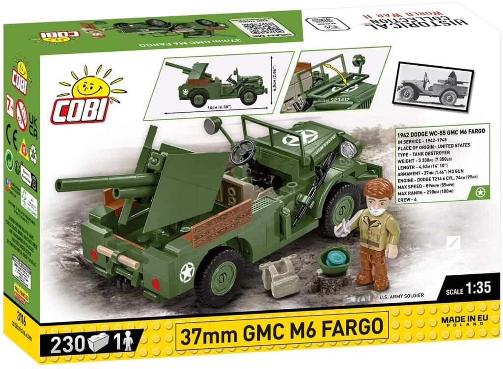 COBI 1943 37mm GMC WC-55 GMC M6 Fargo#3116 - Military Bricks I Cobi ...