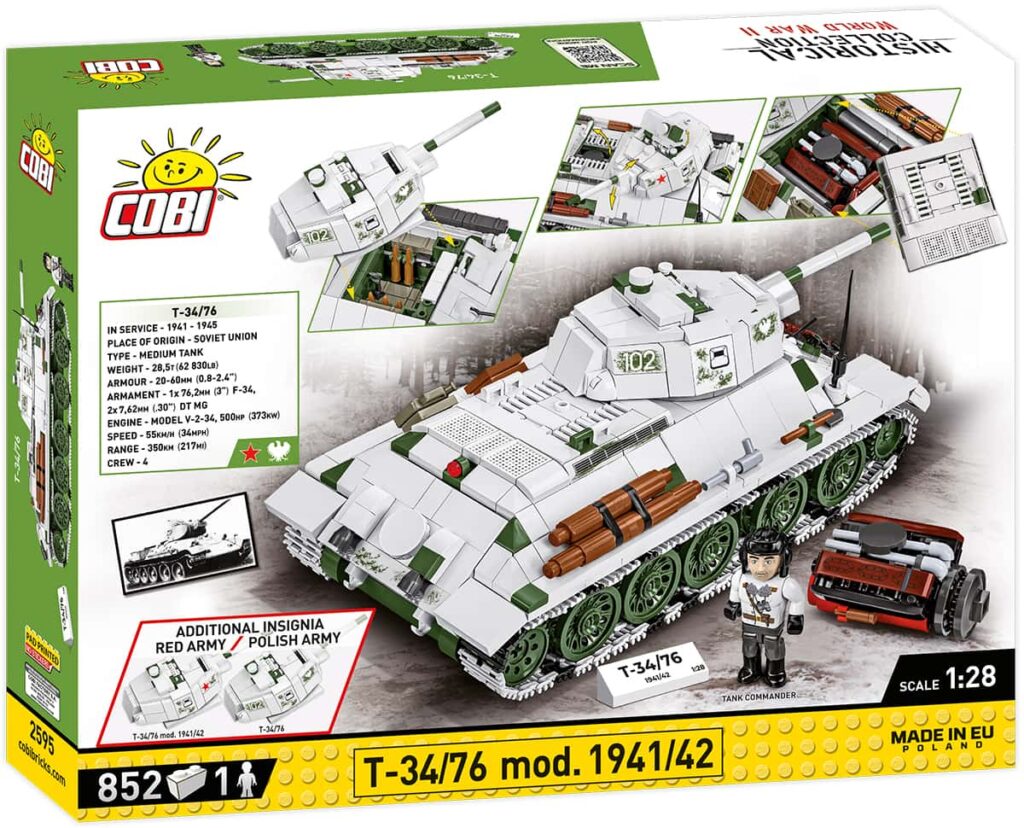 COBI T-34-76 mod 1941/42 2in1 (Polish/Soviet) #2595 - Military Bricks I ...