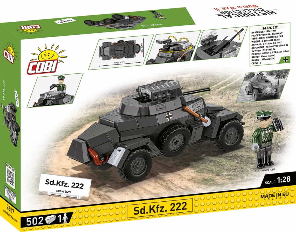 COBI Sd Kfz 222 #2657 - Military Bricks I Cobi Brand Military Brick Sets