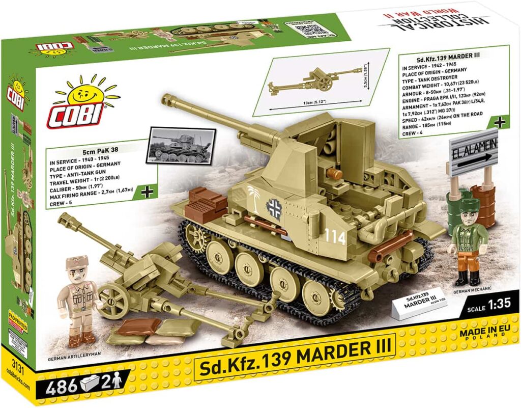 COBI Sd Kfz 139 Marder III PAK 38 #3131 - Military Bricks I Cobi Brand ...
