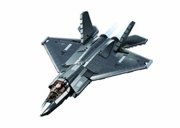 Sluban J-35 Stealth Aircraft Model - 838 Bricks - Modern Military Jet ...
