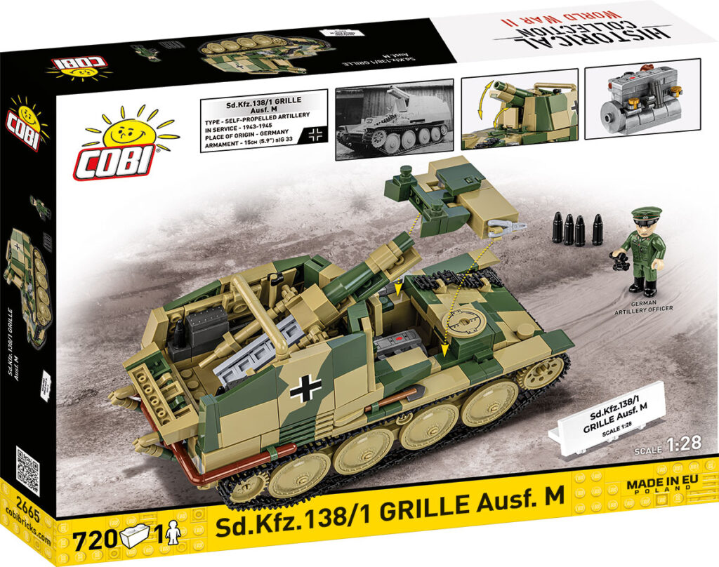 COBI Sd.Kfz.138/1 Grille Ausf. M - 1:28 Scale WWII Building Block Set ...