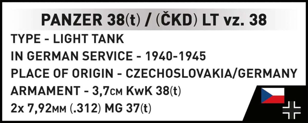 COBI Panzer 38(t) / (ČKD) LT vz. 38 Tank Set | 1:28 Scale WW2 Building ...