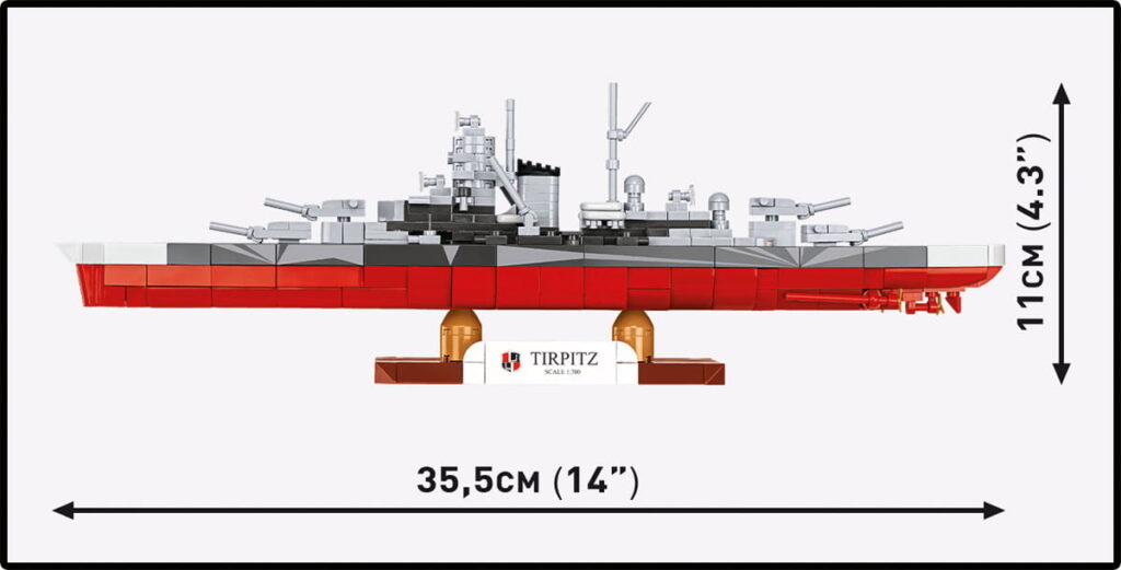 COBI German Battleship Tirpitz ? 1:700 Scale WWII Naval Building Set ...