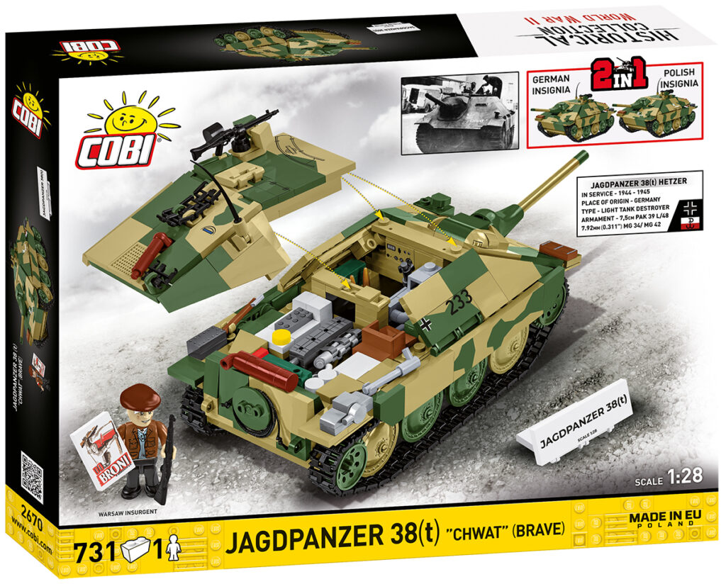 COBI #2670 JagdPanzer 38(t) Chwat 2-in-1 Tank Destroyer - 1:28 Scale ...