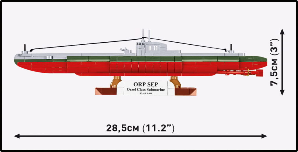 COBI Polish Submarine ORP SĘP | 1:300 Scale WW2 Naval Set #4856 ...